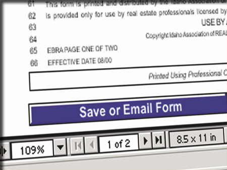 Completed forms can be saved (and e-mailed)